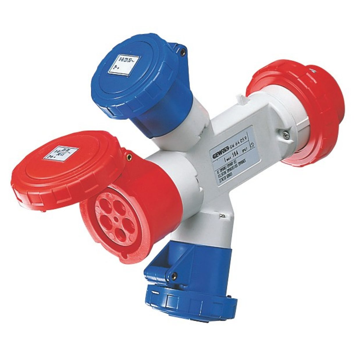 MULTIPLE-SOCKET ADAPTOR IP67 - PLUG 3P+N+E 16A 400V ac 50/60HZ - 2 ...