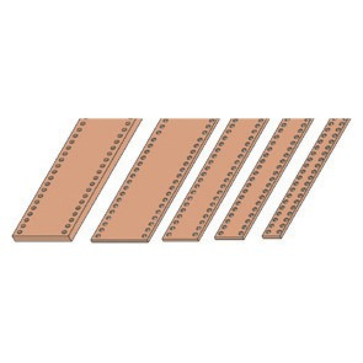 PAIR OF FLAT BUSBAR IN ELECTROLITIC CUPPER - 630A 30X10MM L=1750MM FOR ...