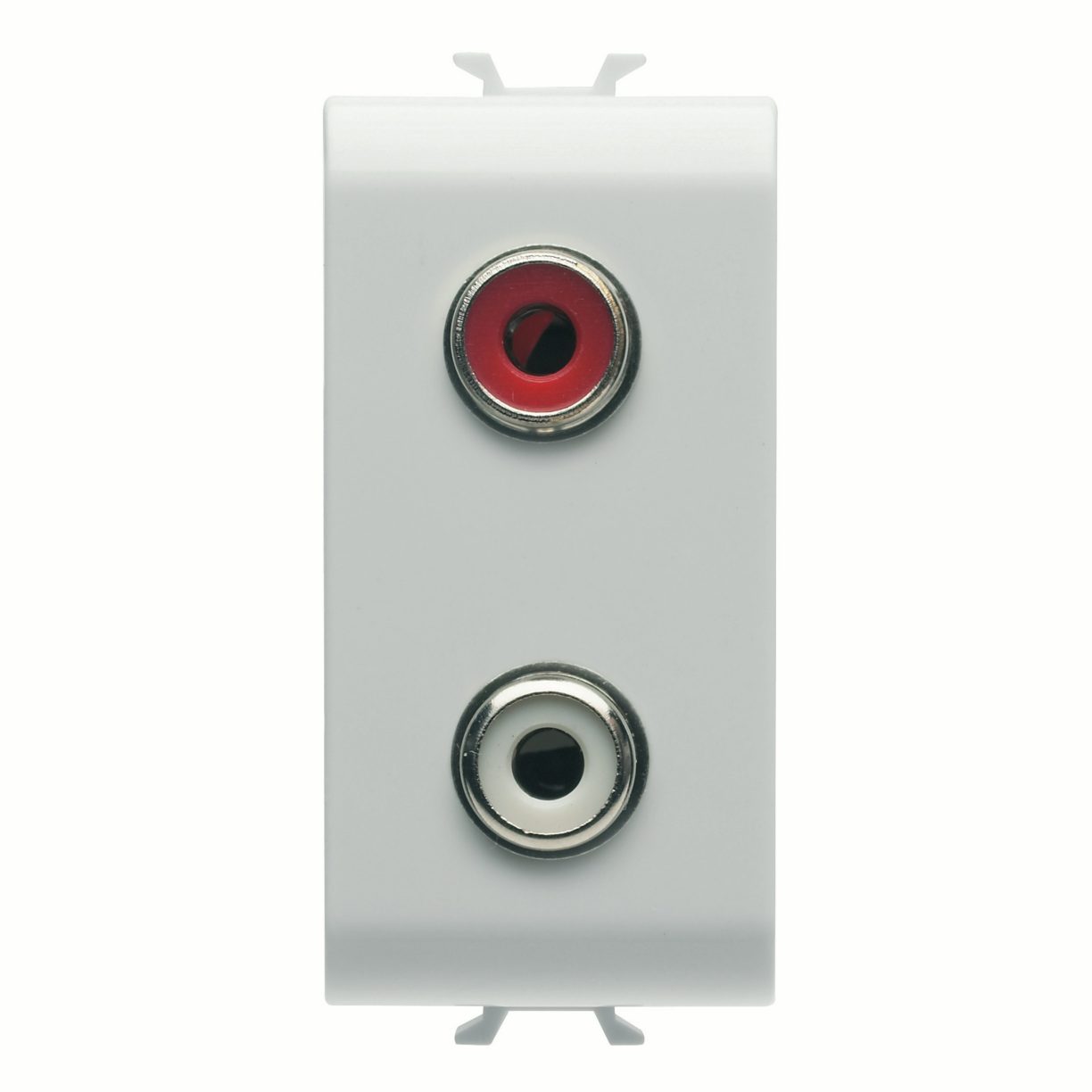 AUDIO AND VIDEO SOCKET - DOUBLE RCA - 1 MODULE - GLOSSY WHITE ...