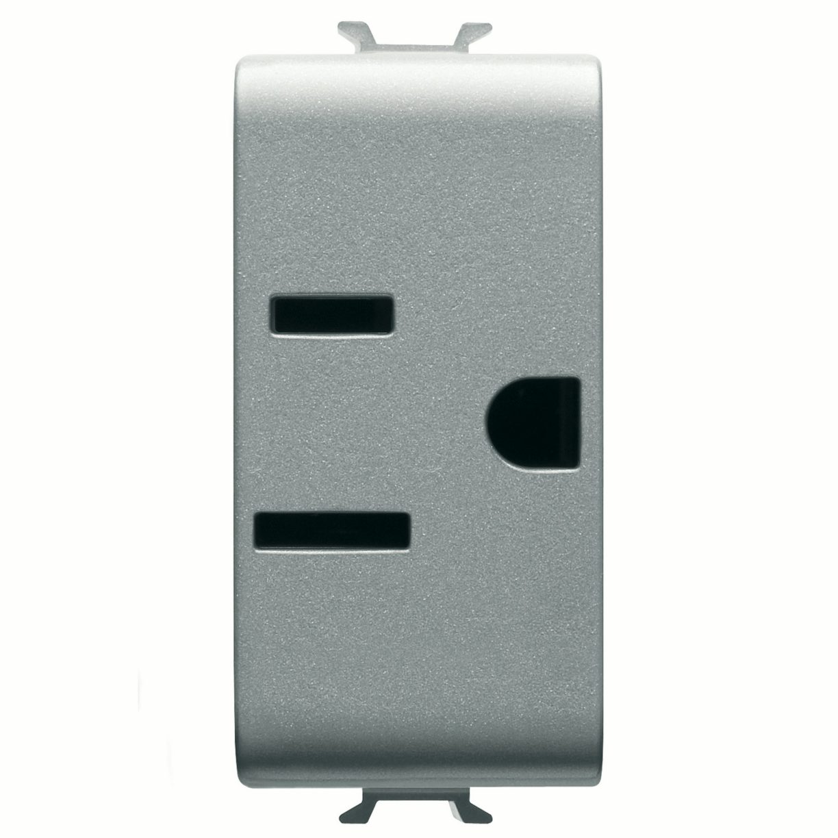 USA STANDARD SOCKET-OUTLET 250/125V ac - 2P+E 15A - 1 MODULE - TITANIUM ...
