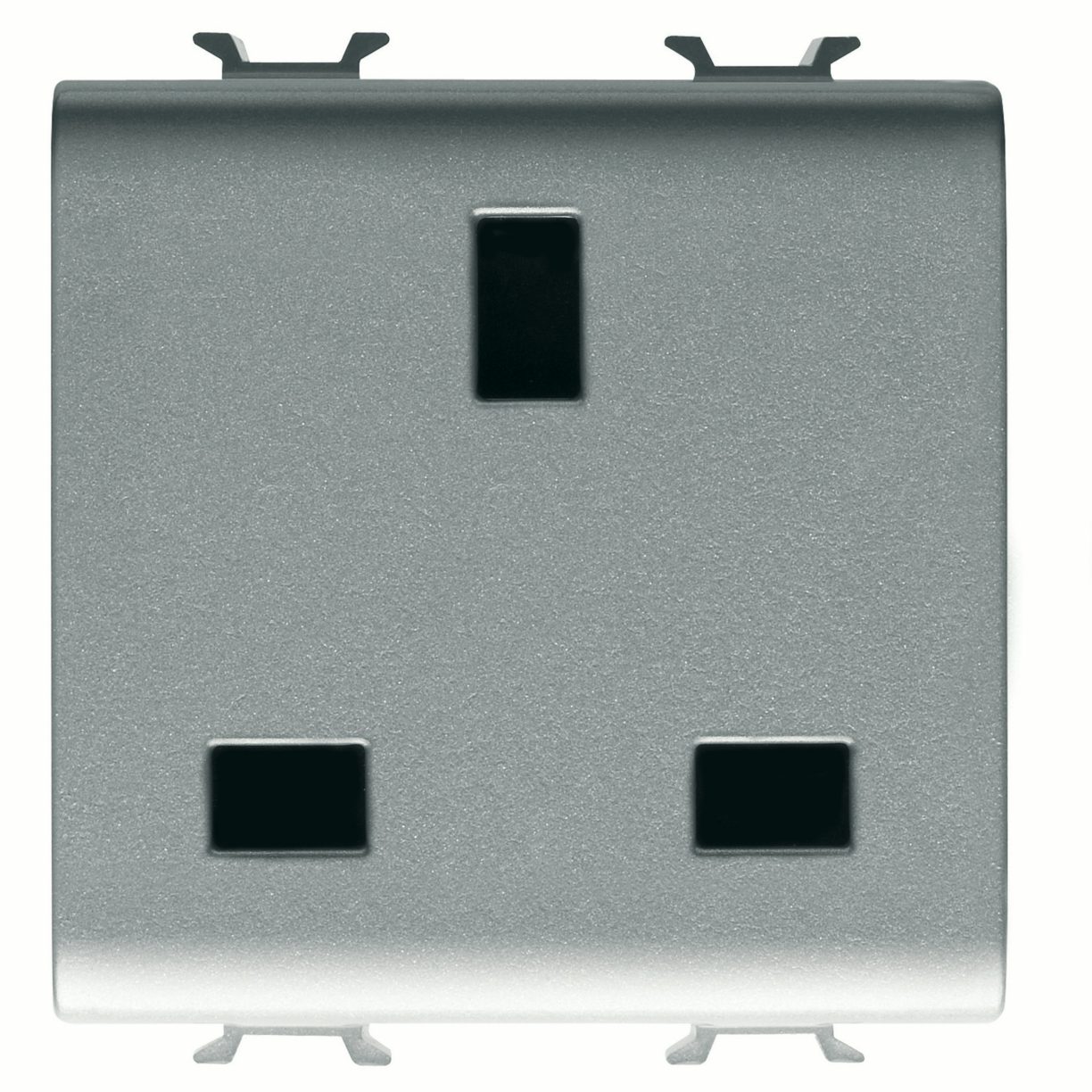 BRITISH STANDARD SOCKET-OUTLET 250V ac - 2P+E 13A - 2 GANG - TITANIUM ...