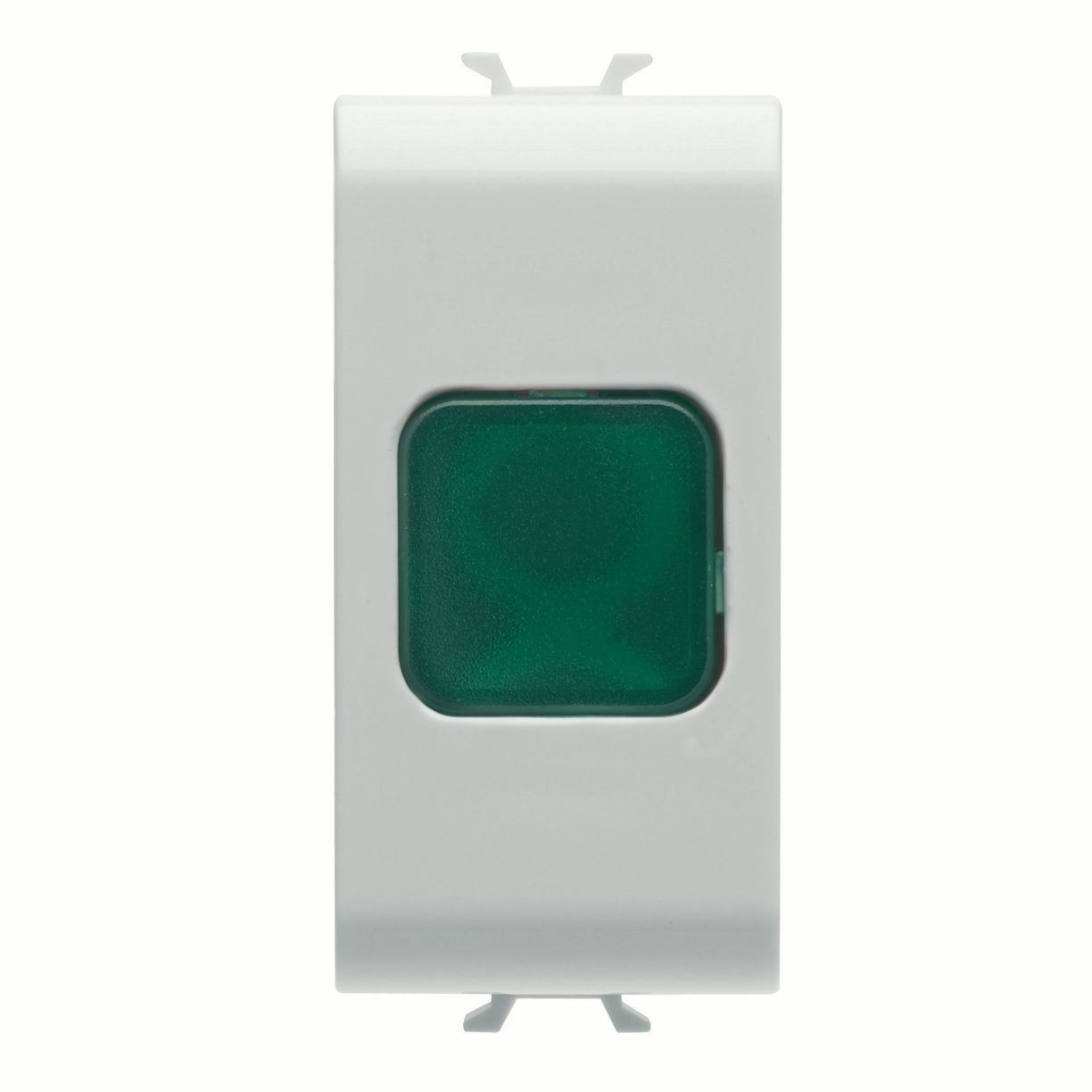SINGLE INDICATOR LAMP - GREEN - 1 MODULE - SATIN WHITE - CHORUSMART ...