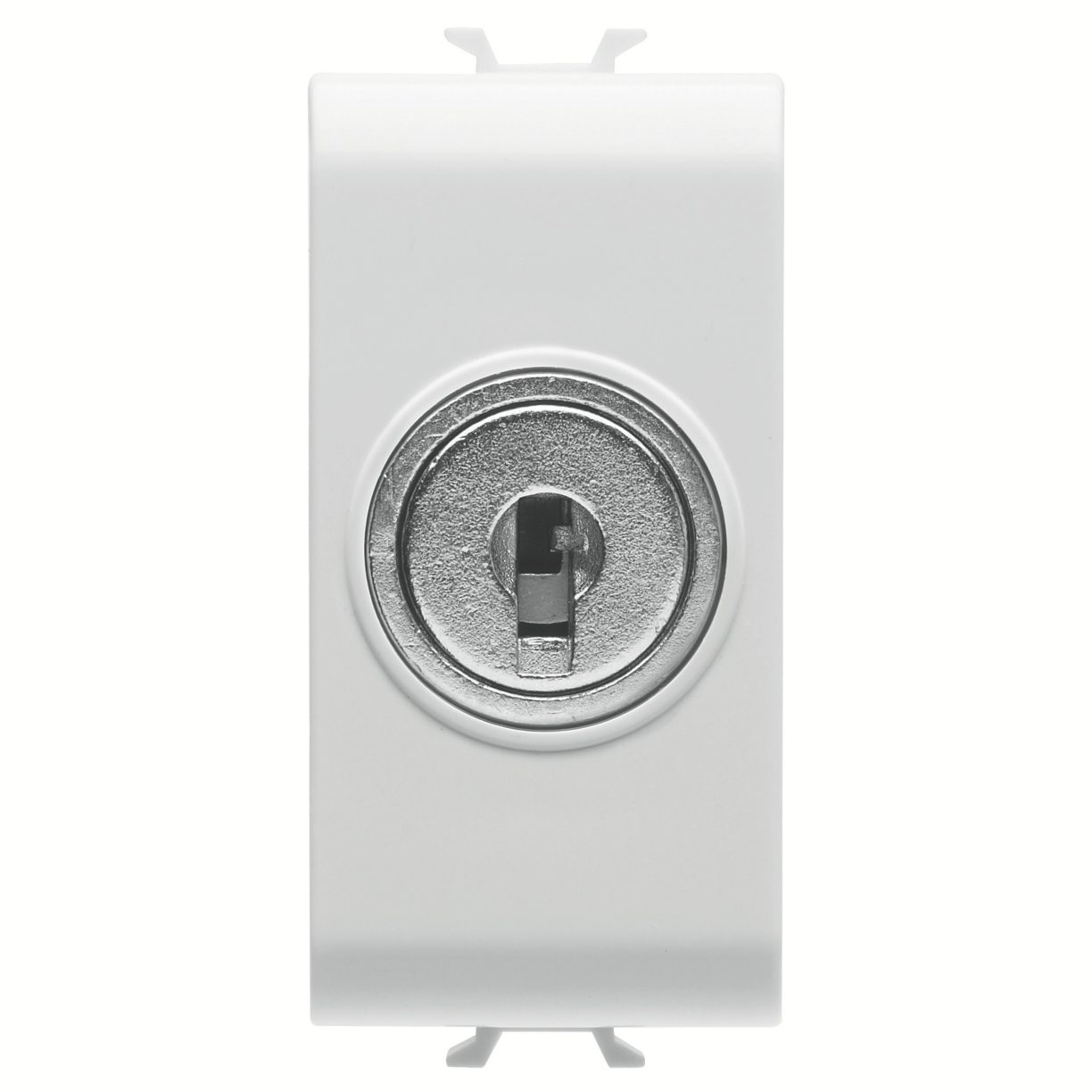 TWO-WAY SWITCH 1P 250V ac - 10AX - WITH KEY - 1 MODULE -.GLOSSY WHITE ...