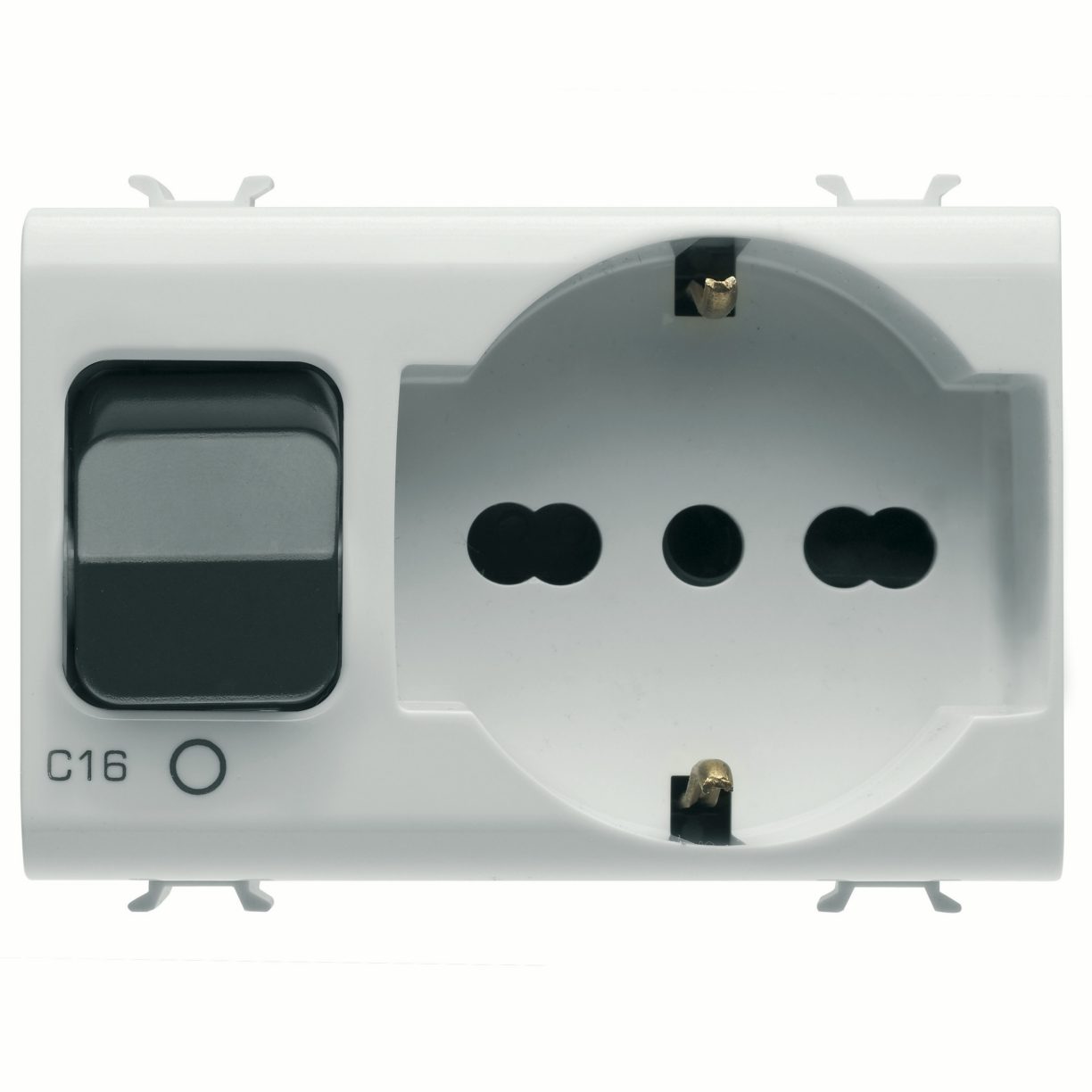 INTERLOCKED SWITCHED SOCKET-OUTLET - 2P+E 16A - P40 - WITH MINIATURE ...
