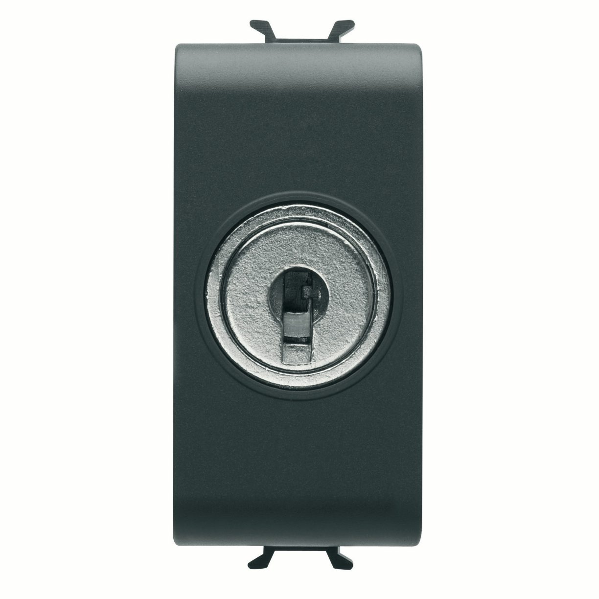 TWO-WAY SWITCH 1P 250V ac - 10AX - WITH KEY - 1 MODULE -.SATIN BLACK ...