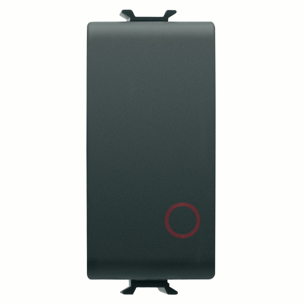 PUSH-BUTTON 1P 250V ac - NC 16A - NEUTRAL BUTTON - SYMBOL 0 RED - 1 MODULE - SATIN BLACK ...