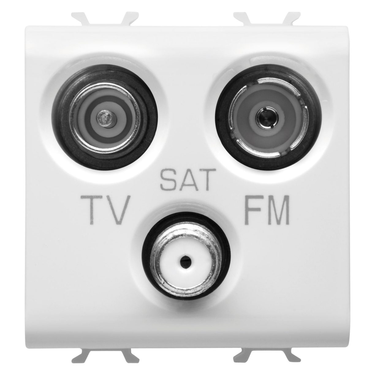SOCKET-OUTLET TV-FM-SAT - DIRECT - 2 MODULES - GLOSSY WHITE ...
