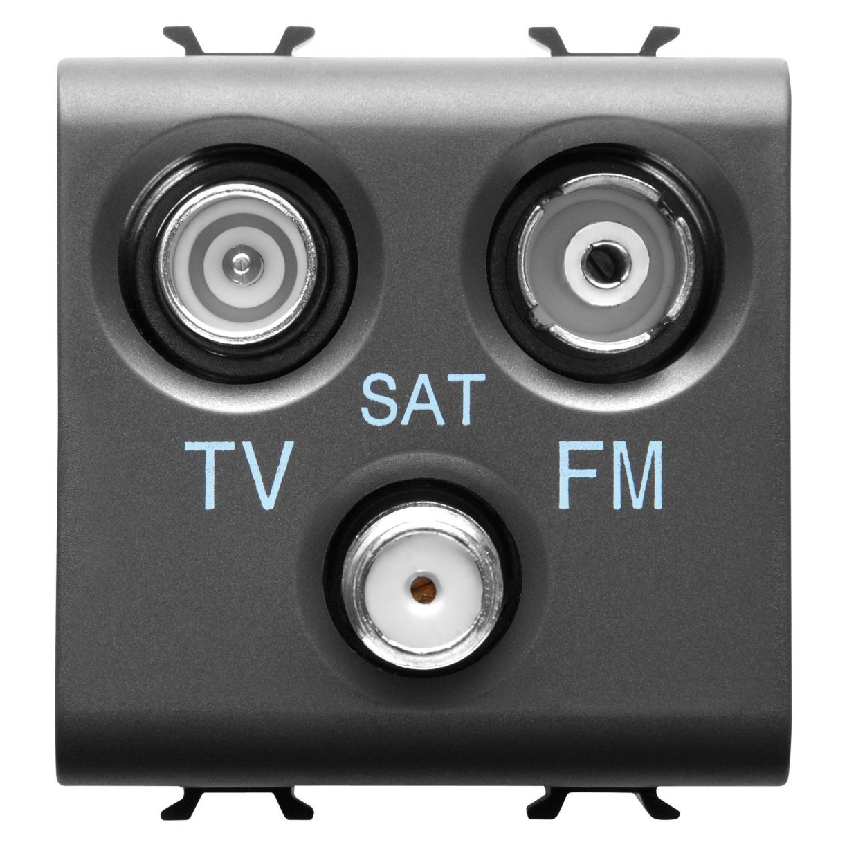 SOCKET-OUTLET TV-FM-SAT - DIRECT - 2 MODULES - SATIN BLACK - CHORUSMART ...