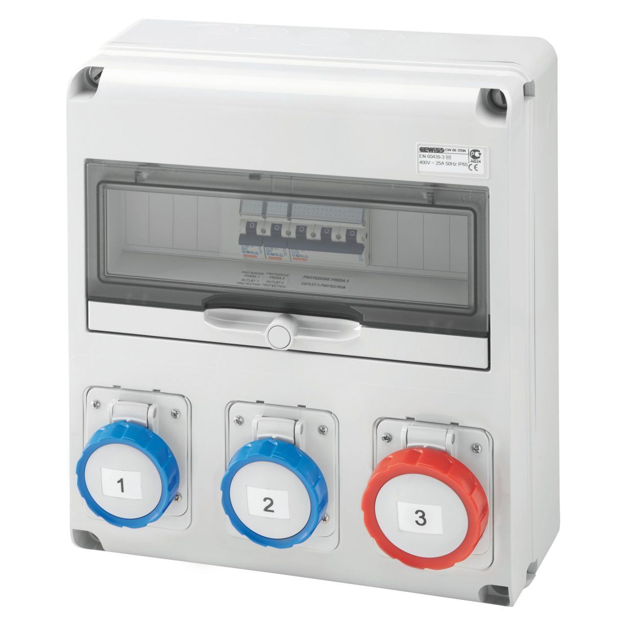 Q-DIN 14 DBO - 3 PRESE IEC 309 - IP65 | Gewiss