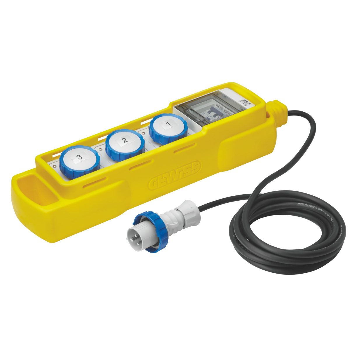 Q-DIN 5 ACS - MOBILE-PORTABLE WITH SHOCKPROOF CASE - 3 2P+E 16A IEC 309 ...