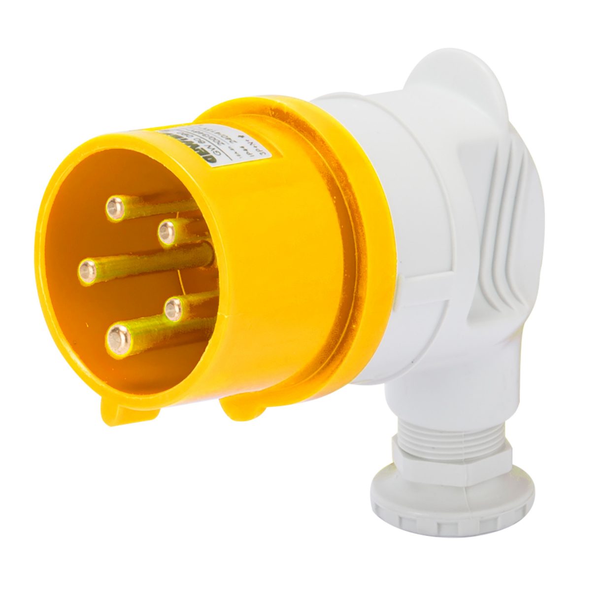 90° PLUG - IP44 - 2P+E 16A 100-130V 50/60HZ - YELLOW - 4H - SCREW ...