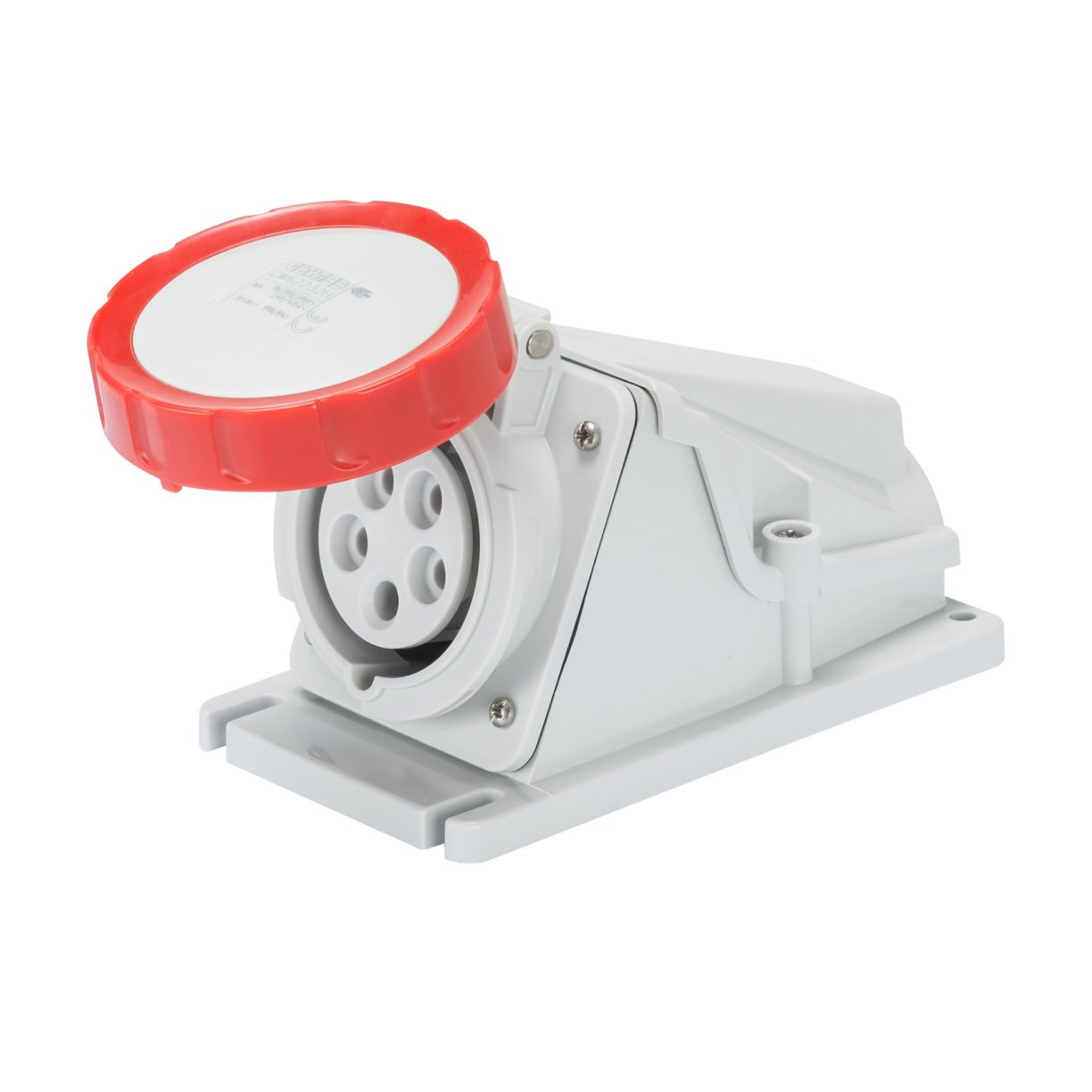 90° ANGLED SURFACE-MOUNTING SOCKET-OUTLET - IP67 - 3P+E 32A 380-415V 50/60HZ - RED - 6H - SCREW ...