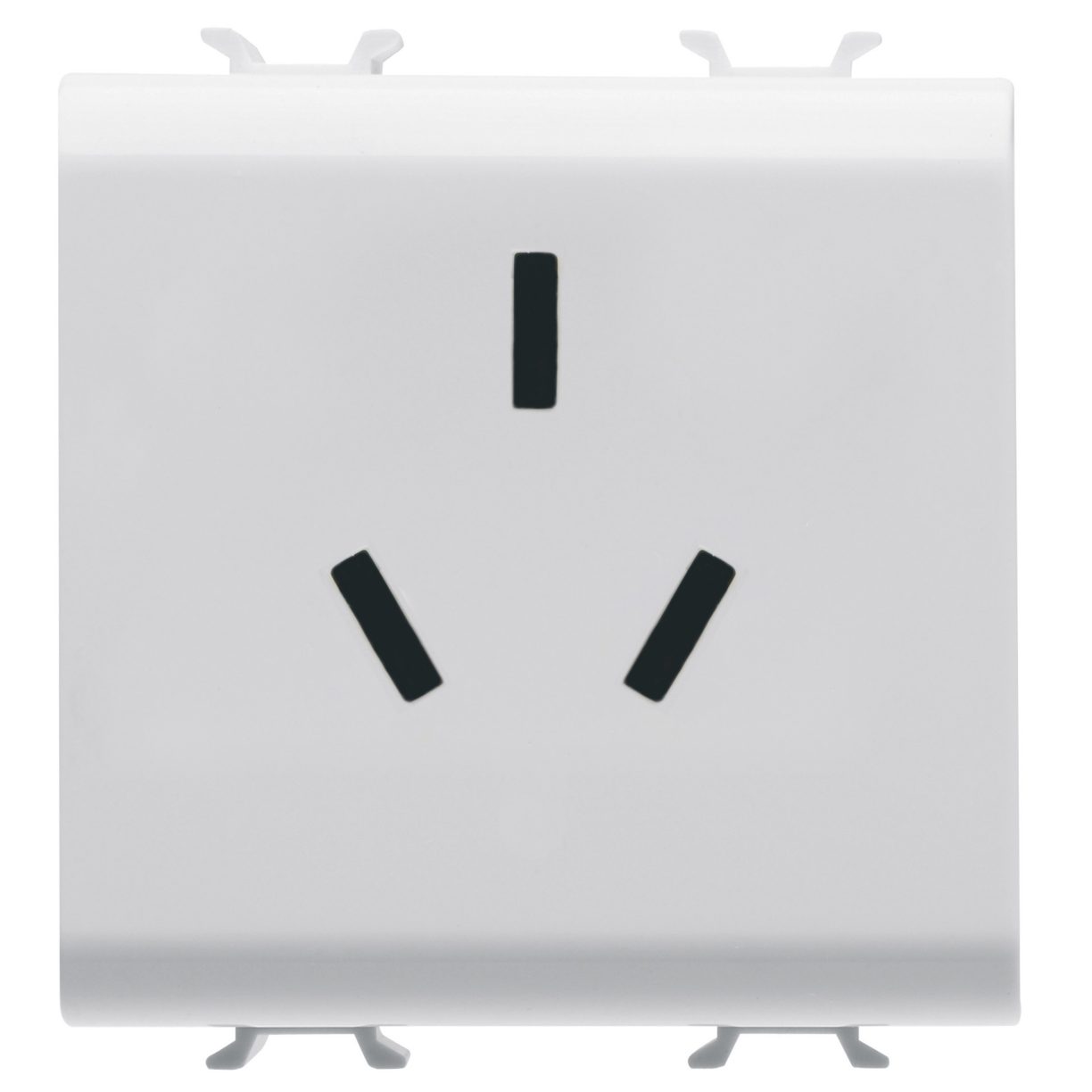 CHINESE STANDARD SOCKET-OUTLET 250V ac - 2P+E 10A - 2 MODULE - GLOSSY ...