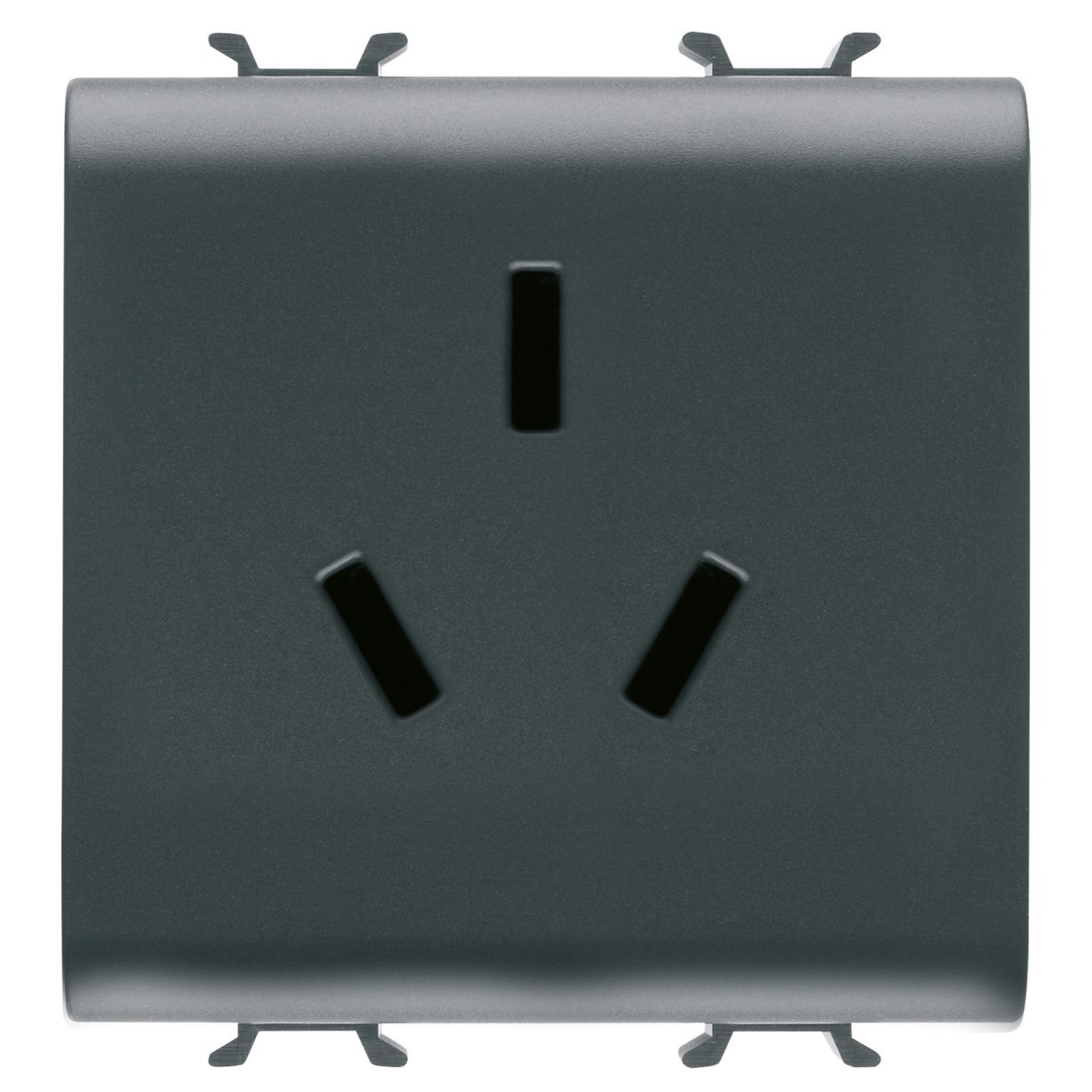 CHINESE STANDARD SOCKET-OUTLET 250V ac - 2P+E 10A - 2 MODULE - SATIN ...