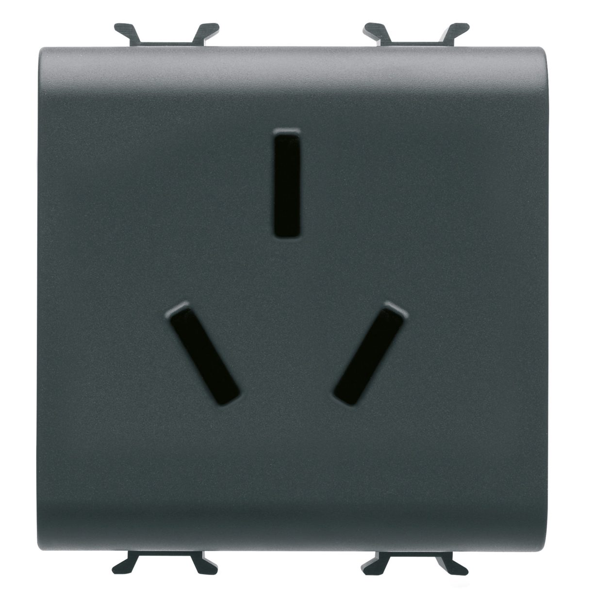 CHINESE STANDARD SOCKET-OUTLET 250V ac - 2P+E 16A - 2 MODULE - SATIN ...