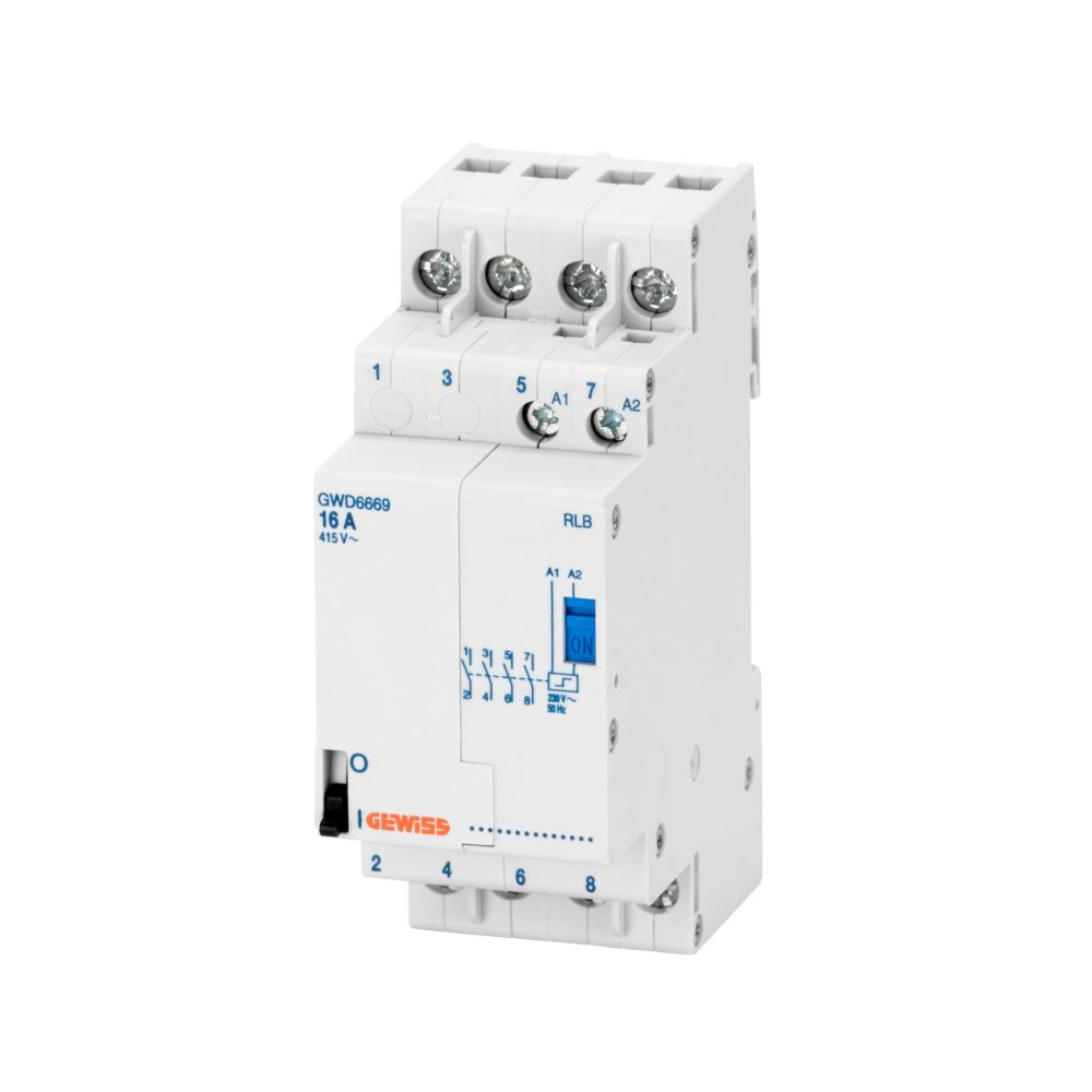 LATCHING RELAY - 16A - 4NO 230V ac - 1 MODULE | Gewiss