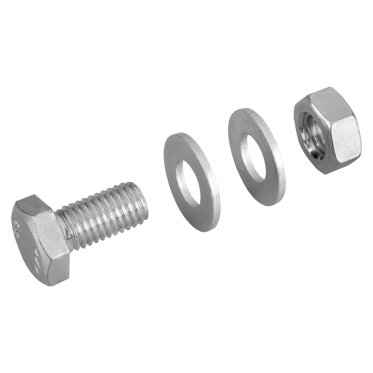 BOLT - HEXAGONAL HEAD SCREW - M8X60 + 2 WASHERS - FINISHING INOX 316L ...