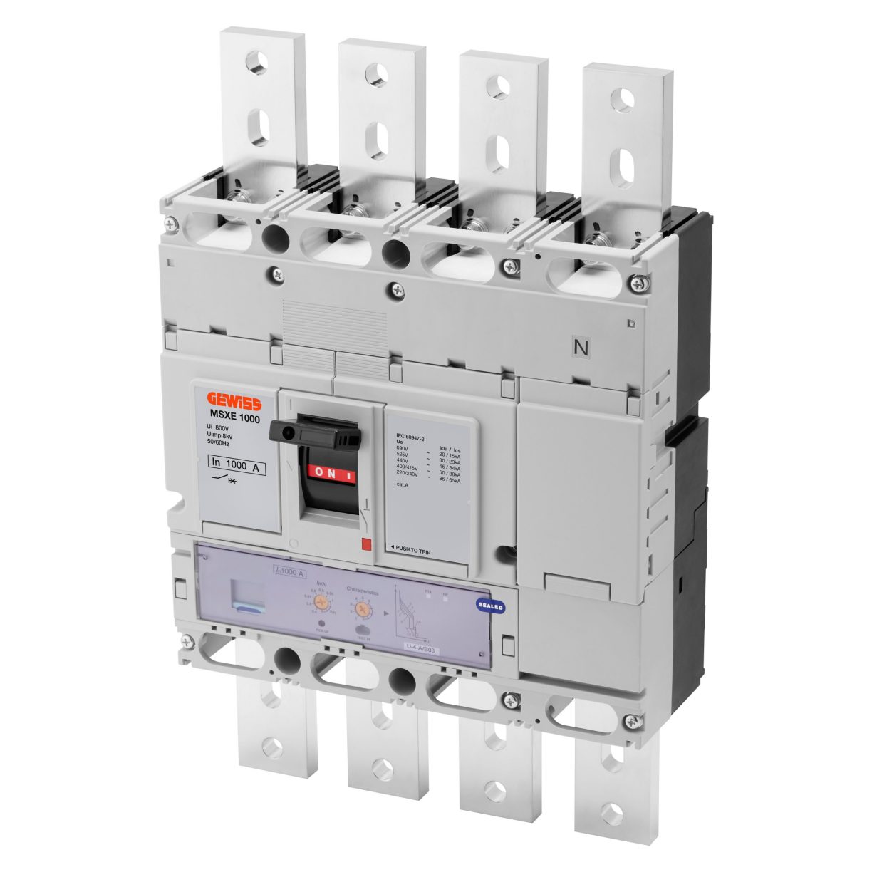 MSXE 1000 - INTERRUPTOR CON DISPARO ELECTRÓNICO - LSI - 50kA 3P+N 1000A ...