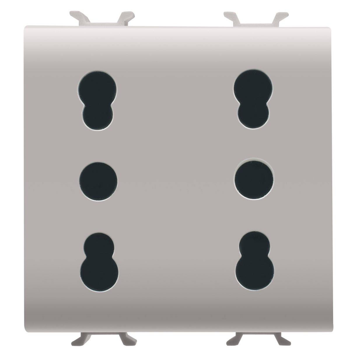 ITALIAN STANDARD DOUBLE SOCKET-OUTLET 250V ac - 2X2P+E 16A DUAL ...