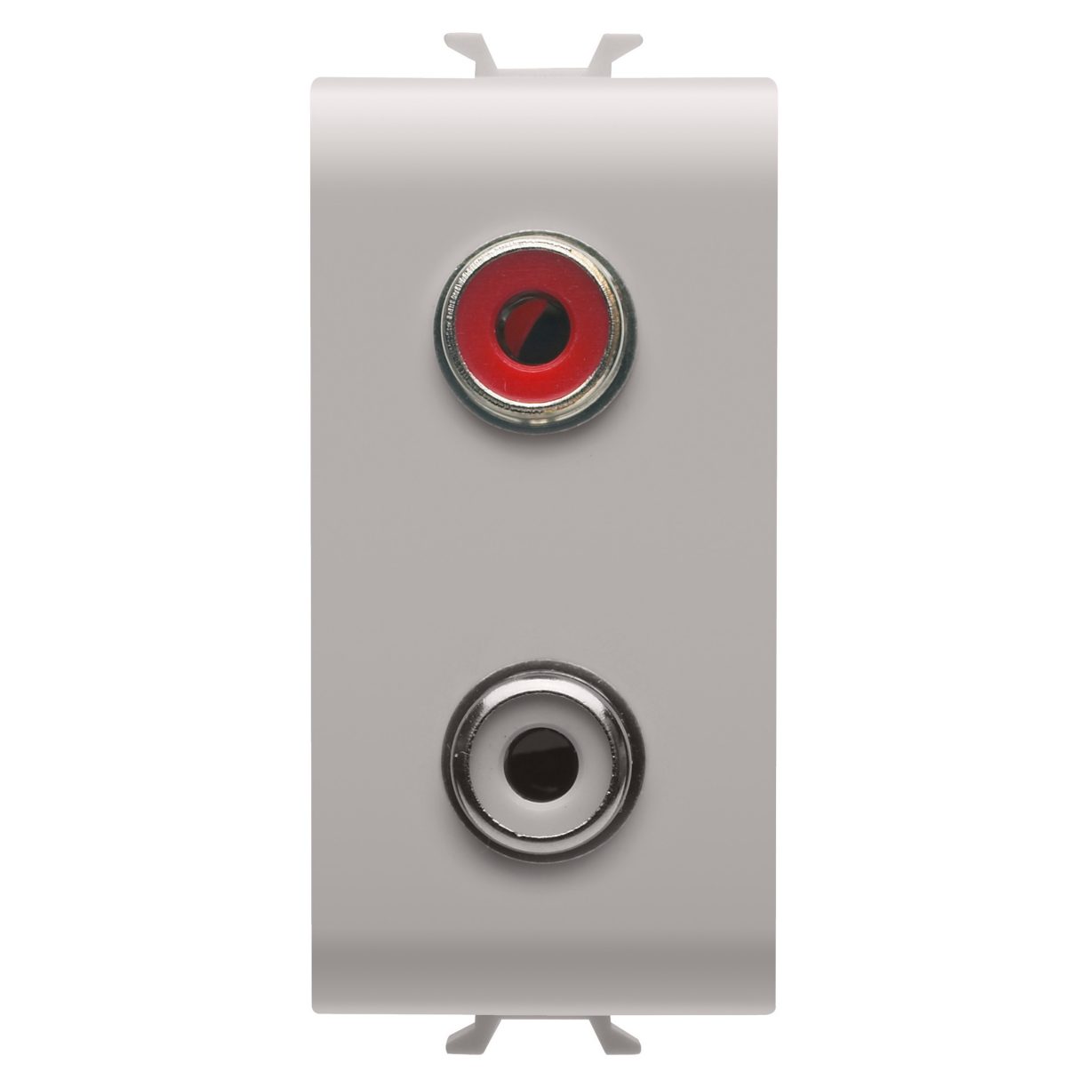 AUDIO AND VIDEO SOCKET - DOUBLE RCA - 1 MODULE - NATURAL SATIN BEIGE ...