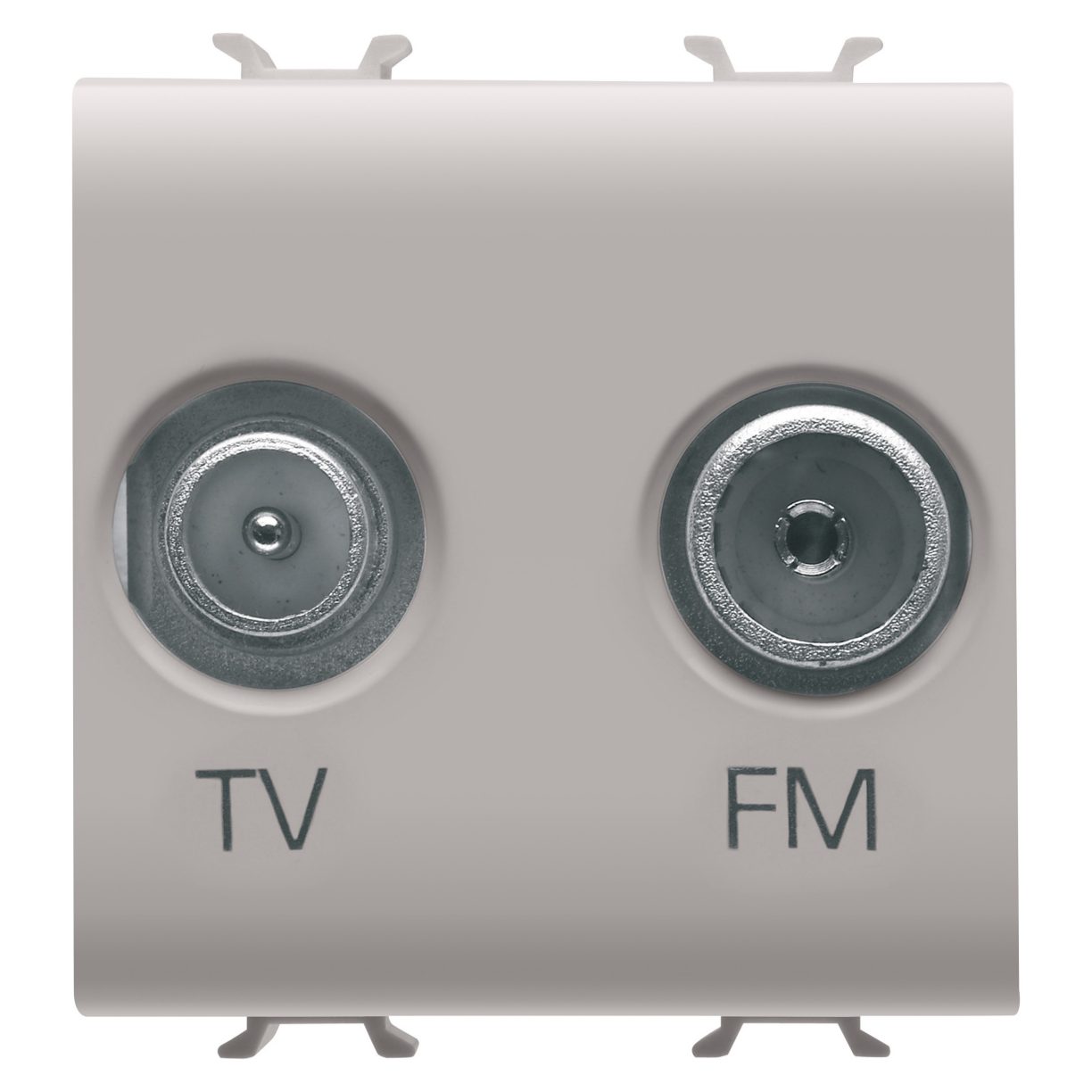 SOCKET-OUTLET TV-FM - DIRECT - 2 MODULES - NATURAL SATIN BEIGE ...