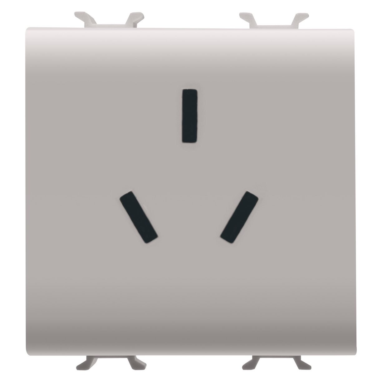 CHINESE STANDARD SOCKET-OUTLET 250V ac - 2P+E 10A - 2 MODULES - NATURAL ...