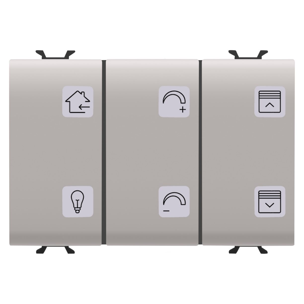 PUSH-BUTTON PANEL WITH INTERCHANGEABLE SYMBOLS - KNX - 6 CHANNELS - 3 ...
