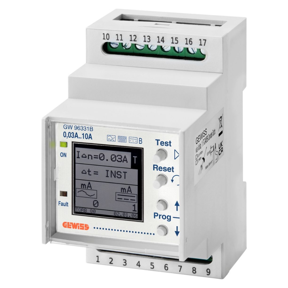 RESIDUAL CURRENT RELAY WITH SEPARATED TOROID - 230V ac - TYPE B - 3 ...
